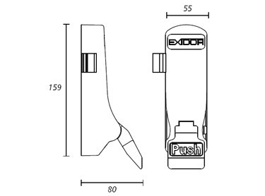 Exidor 297 Push Pad Panic Latch - Silver BS EN179